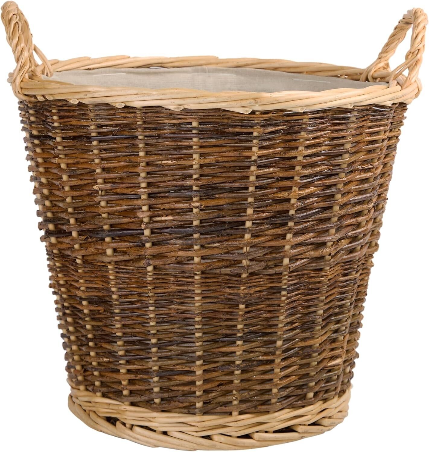 BH Unpeeled Log Lined Basket With Handle Storage – Wickerfield