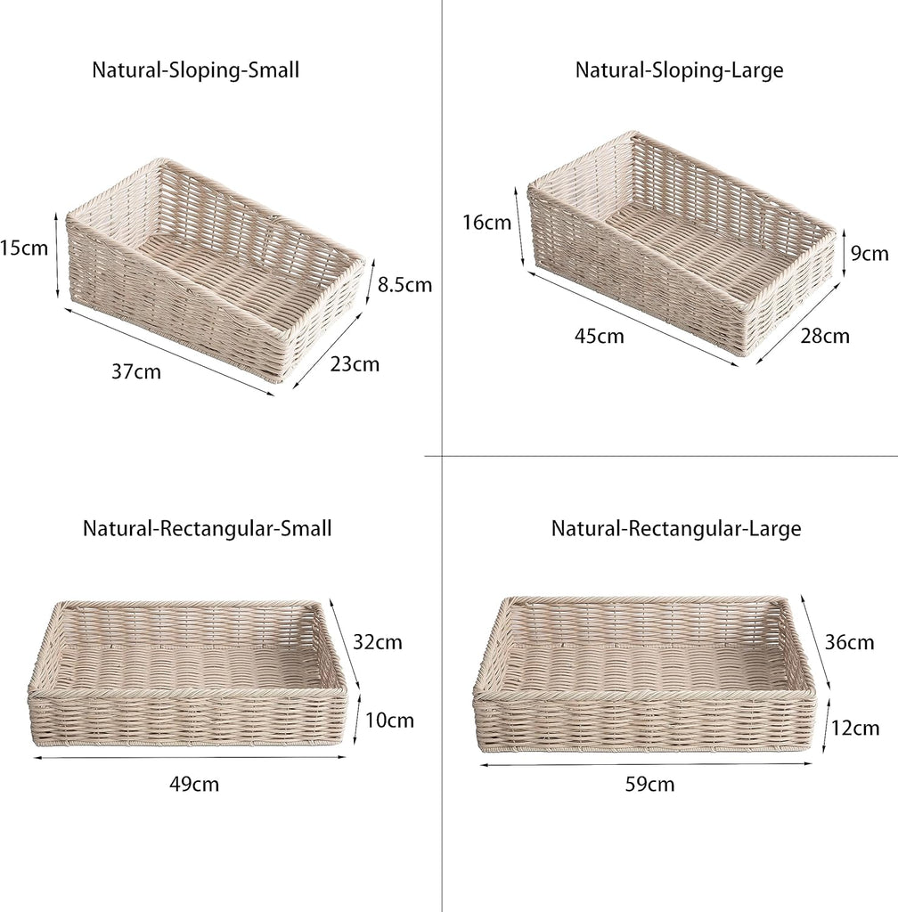Rectangle Artificial Wicker Storage and Display Basket – Wickerfield