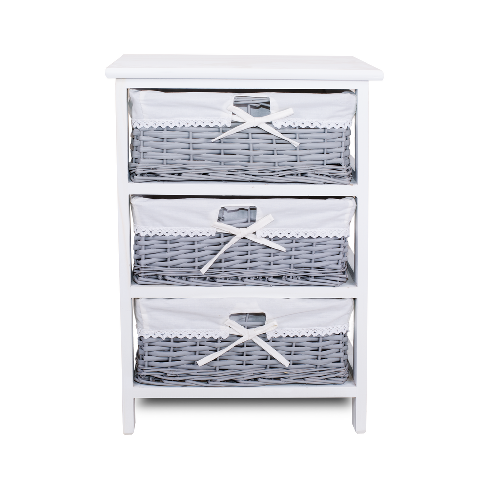 3 Drawers Wicker Basket Storage Unit – Wickerfield