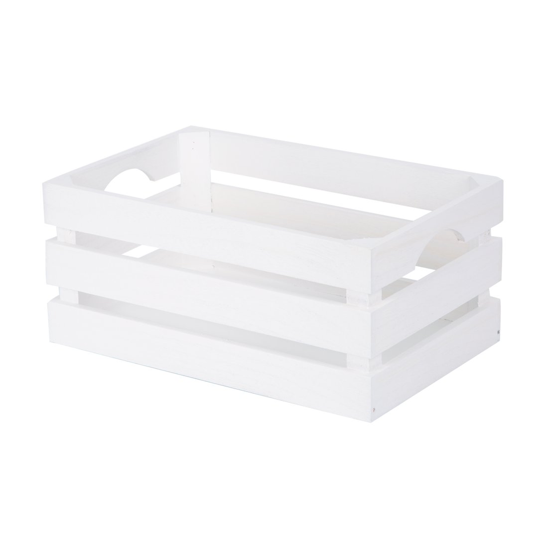 White Slatted Wooden Storage Crate – Wickerfield