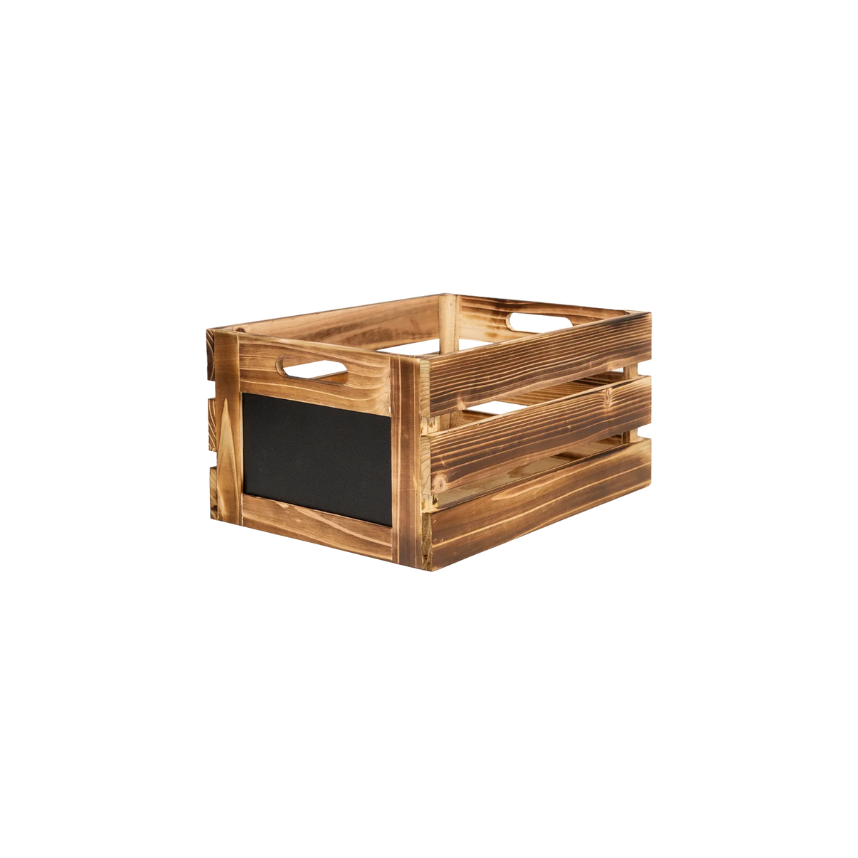 Burnt Finish Slatted Wooden Crate with Chalkboard - 2 Sizes – Wickerfield