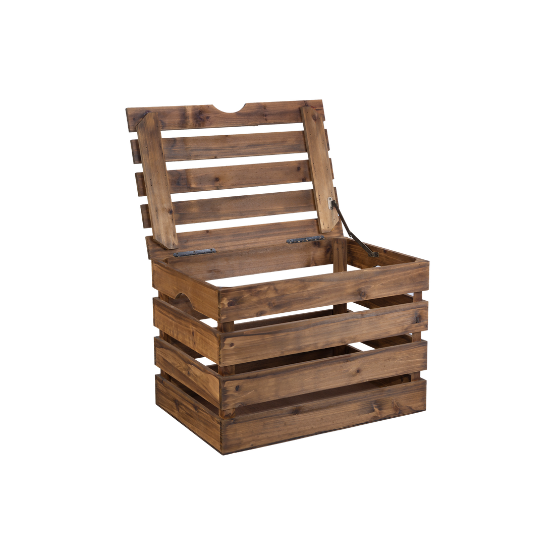 Dark Slatted Wooden Box – Wickerfield