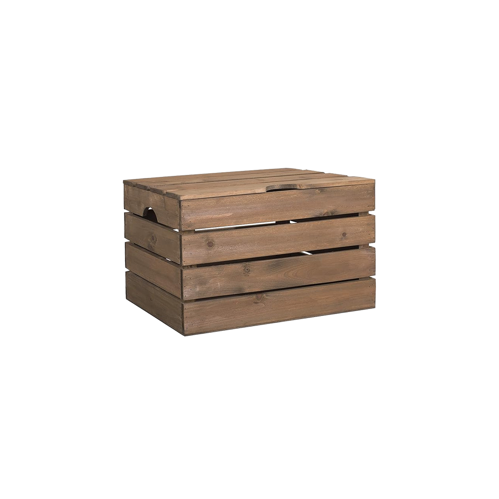Dark Slatted Wooden Box - 2 Sizes – Wickerfield