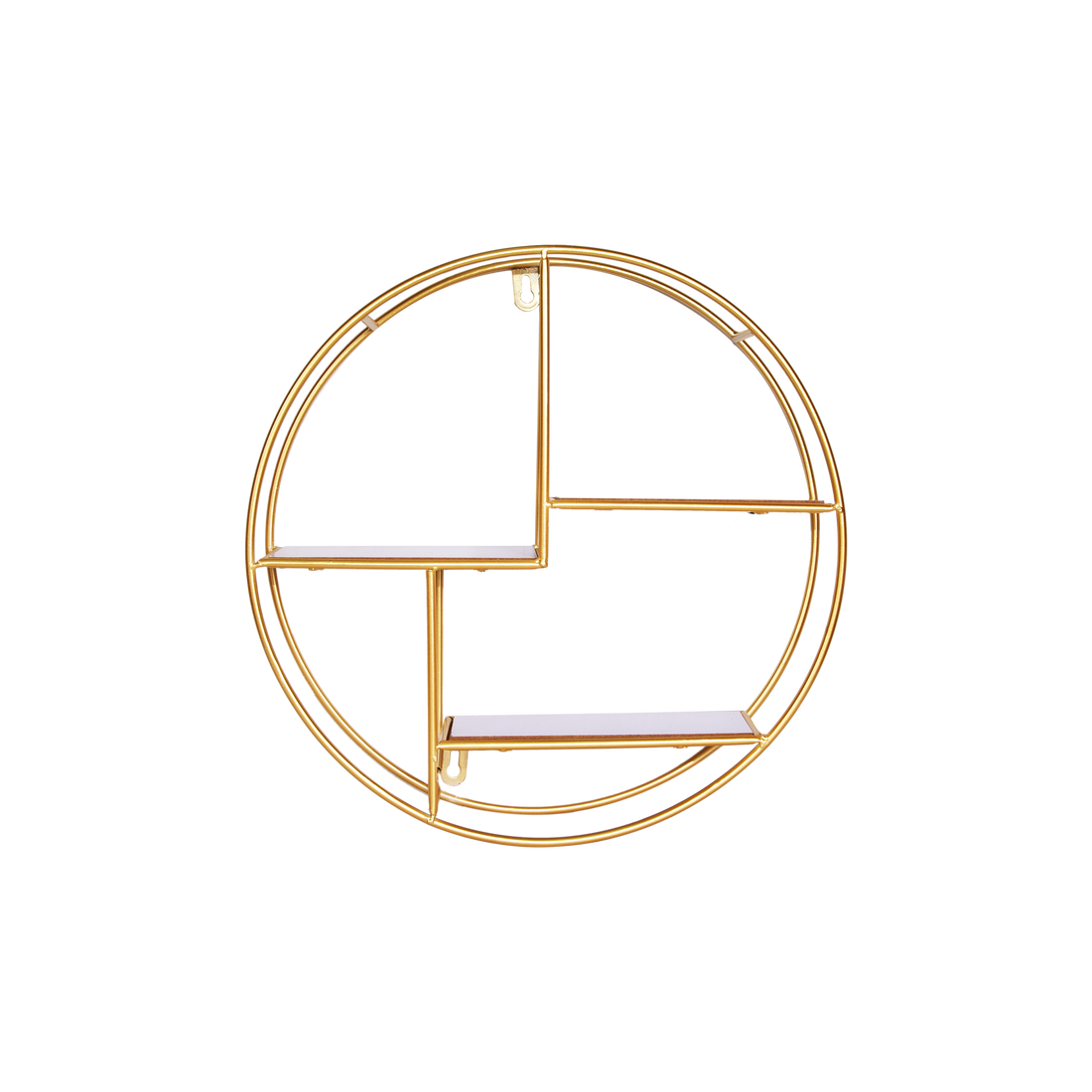 Round Metal Mounted Decorative Wall Shelves - Gold / Black – Wickerfield