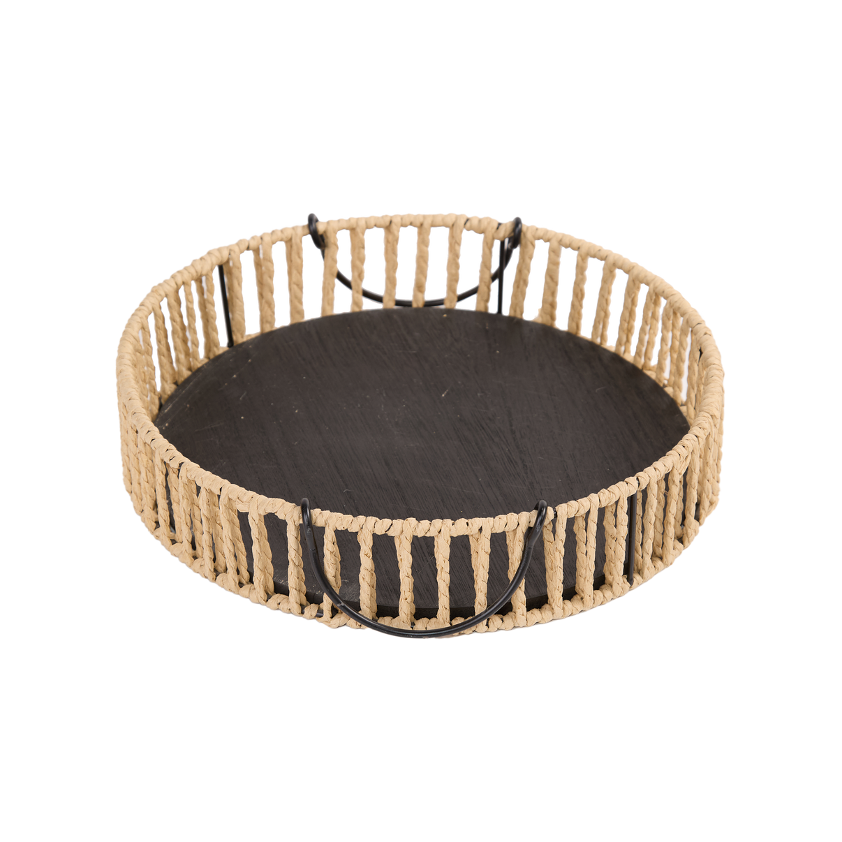 Round Paper Rope Storage Basket with Handle – Wickerfield