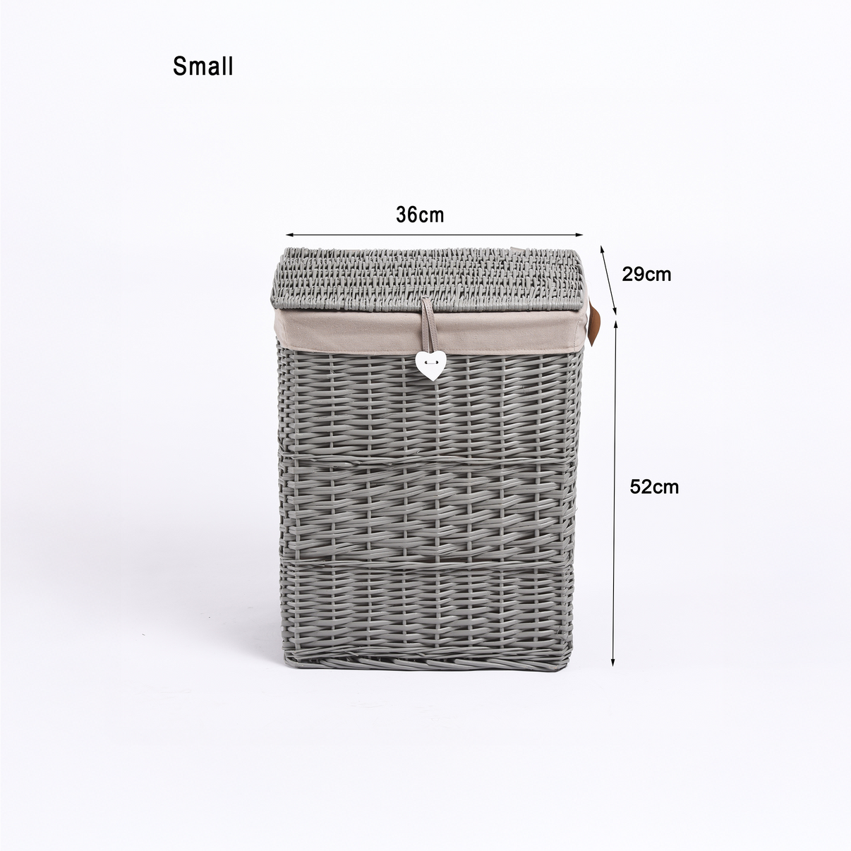 Grey Rectangular Wicker Laundry Basket with Lining - 2 Sizes – Wickerfield