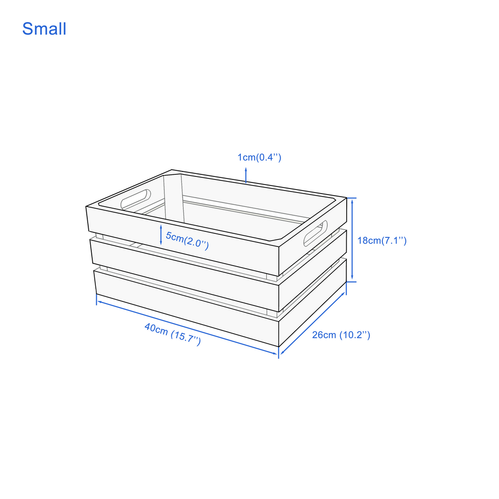 Unvarnished Slatted Wooden Storage Crate - 3 Sizes – Wickerfield