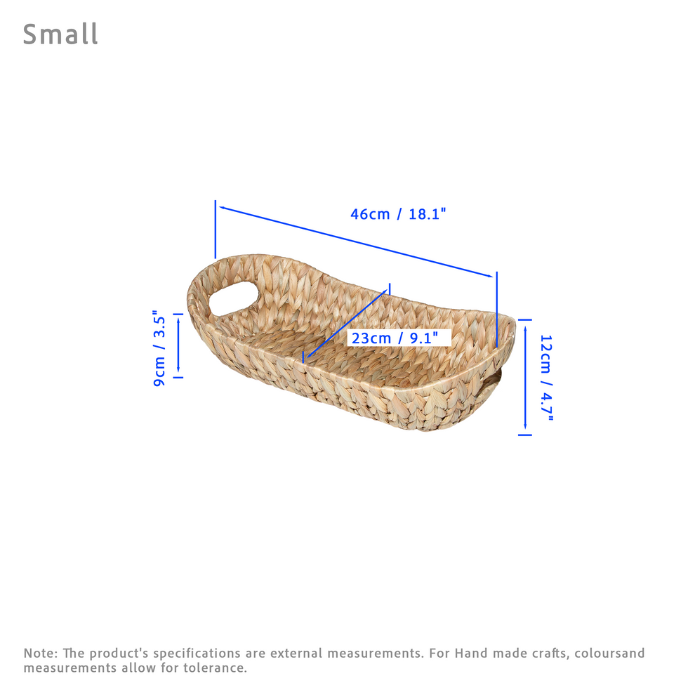 Water Hyacinth Narrow Oval Basket Tray - 3 Sizes – Wickerfield