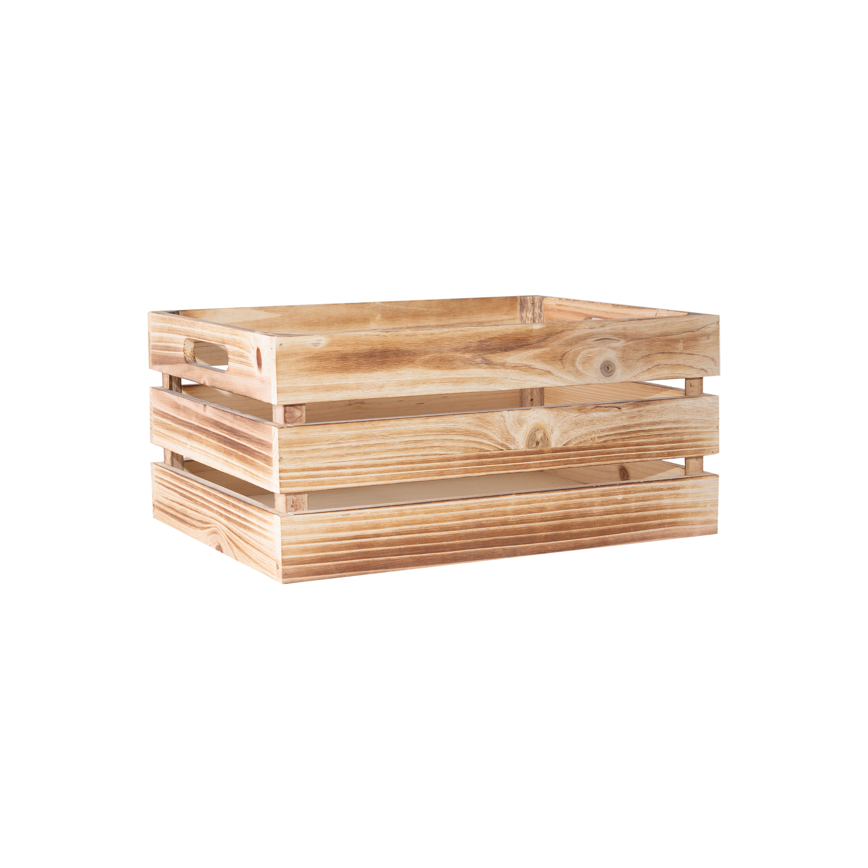 Unvarnished Slatted Wooden Storage Crate - 3 Sizes – Wickerfield