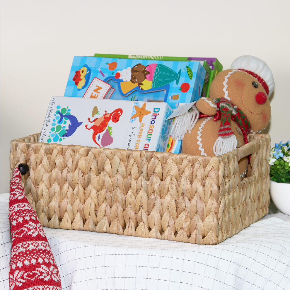 Water Hyacinth Rectangular Storage Basket - Short Version - 3 Sizes ...