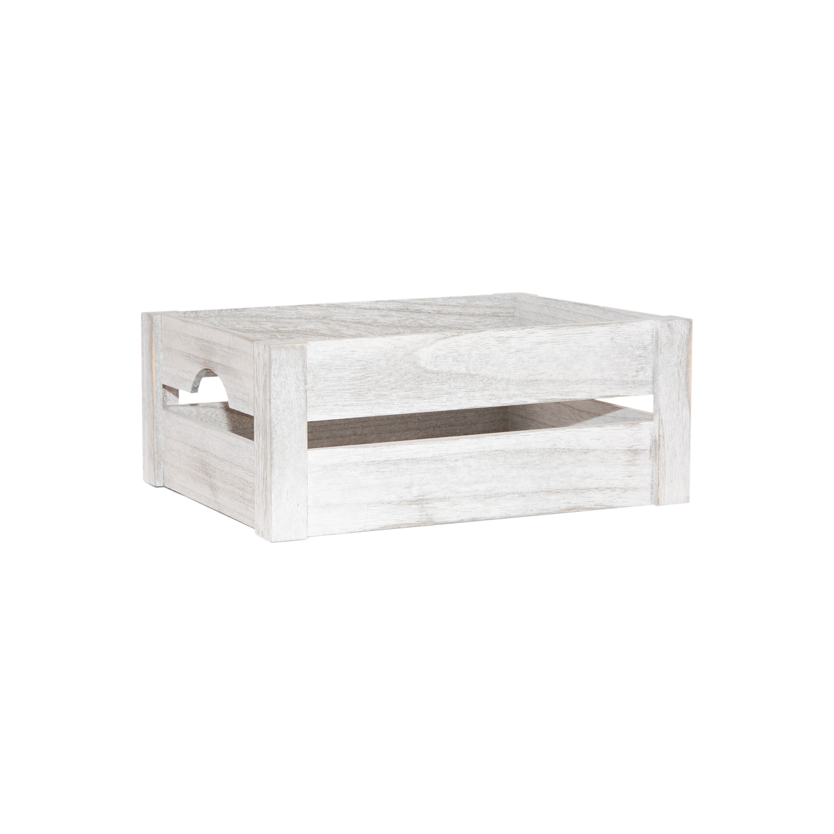 White Wash Wooden Crate with Handle - 3 Sizes – Wickerfield