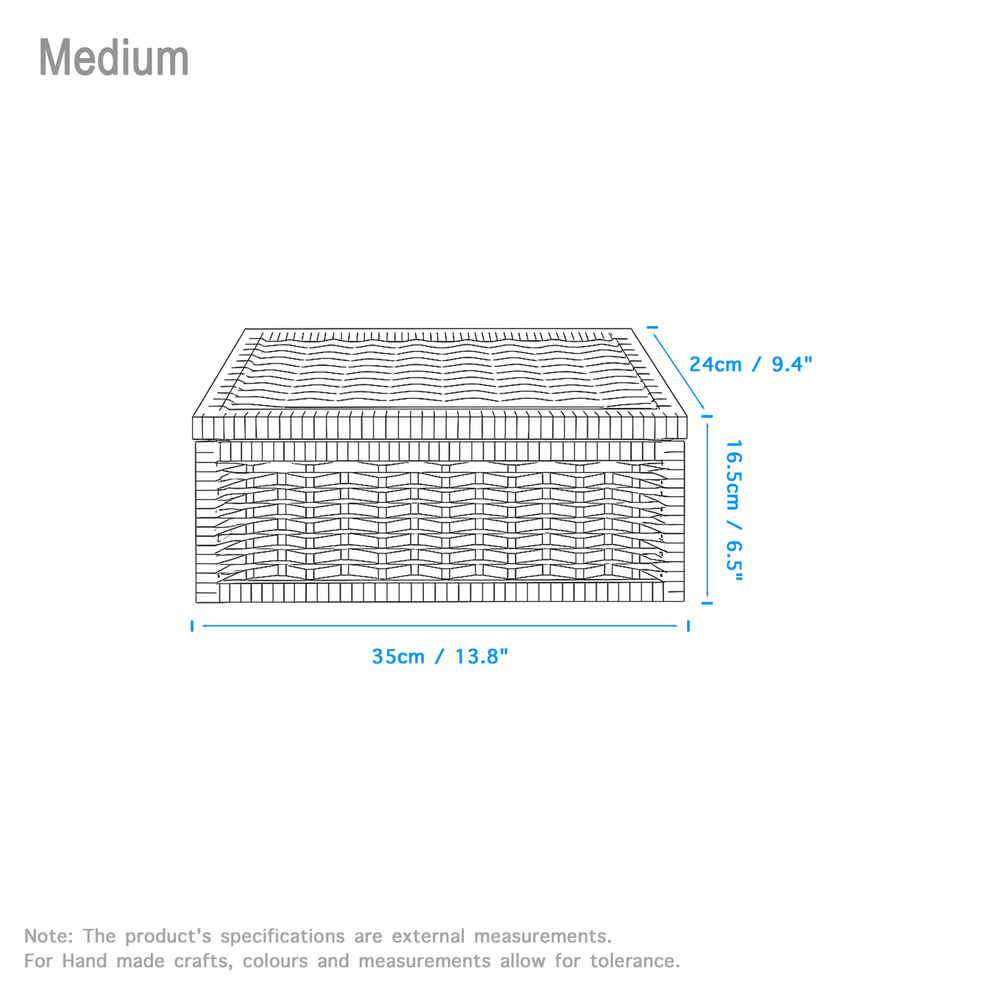 Grey Storage Wicker Hamper Basket with Lining - 2 Sizes – Wickerfield